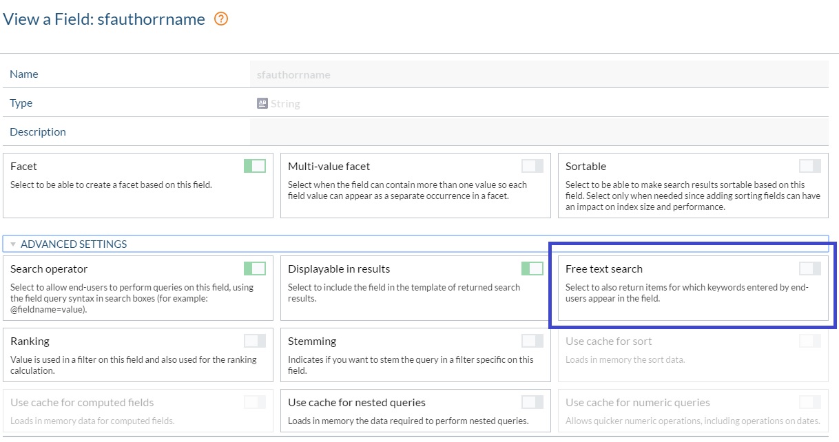 When to Enable Free Text Search on a Field