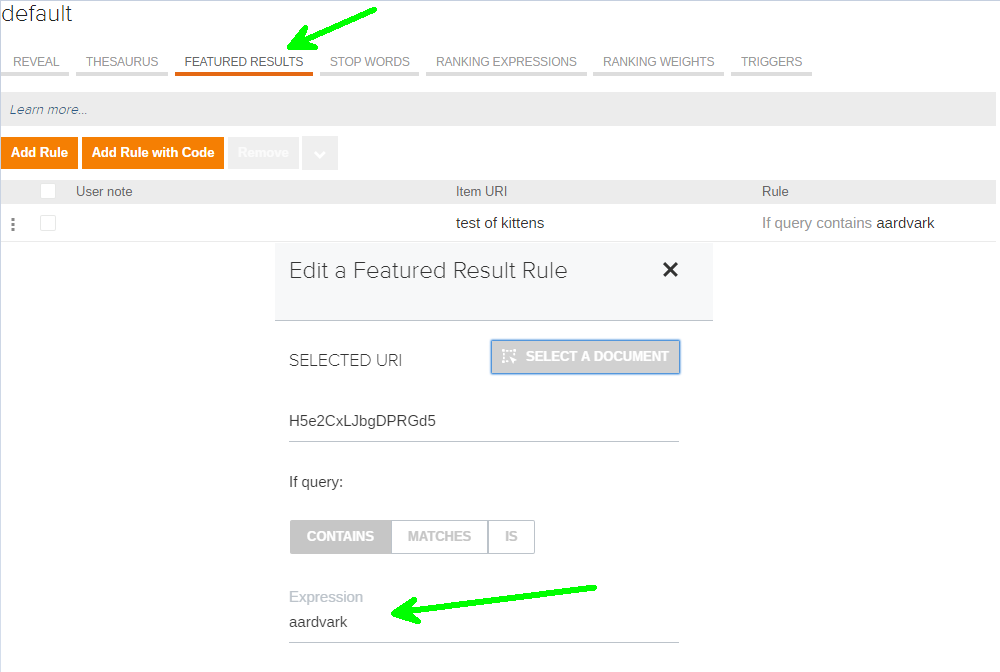 Determine if a result was boosted as FEATURED RESULTS by using Alt-Double Click (Debug Data)