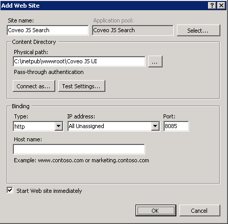 How to Configure Coveo JavaScript Search Framework using IIS Skip to end of metadata
