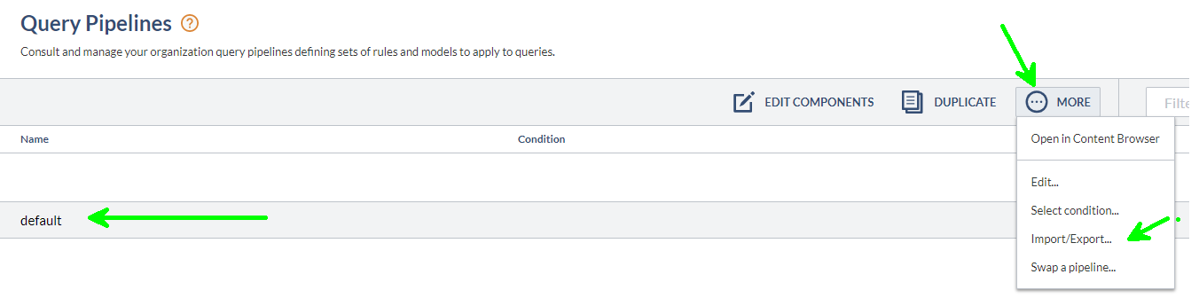 How to Export / Import Featured results with Conditions