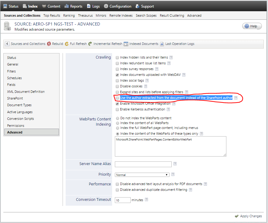 Use the author extracted from the document instead of the SharePoint author