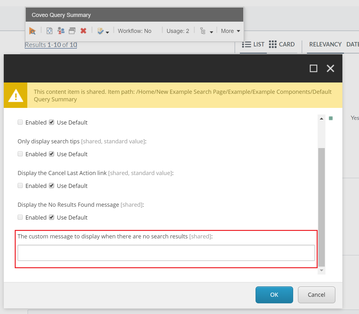 How to change the default message for 'No Results' template in order ...