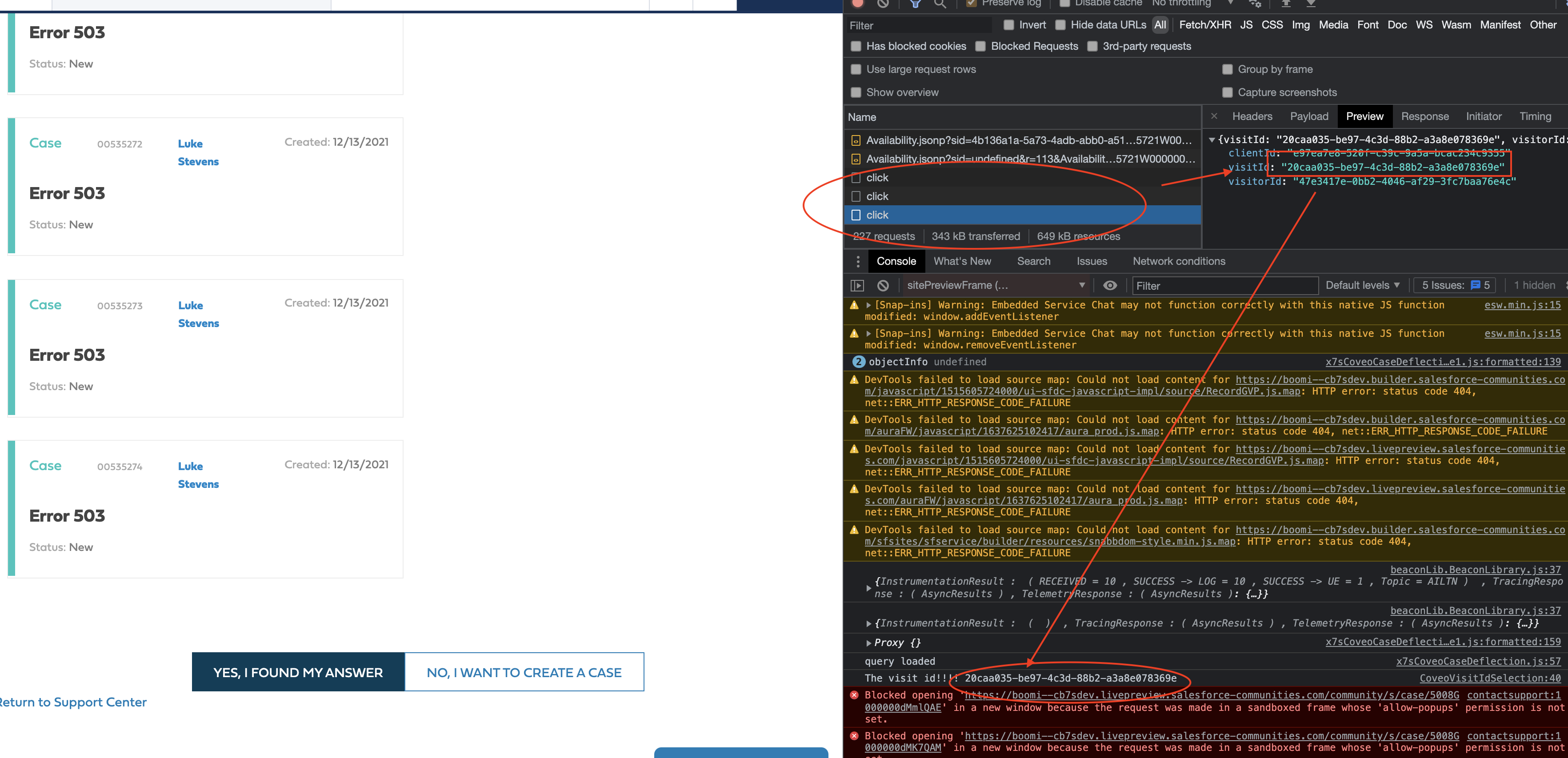 How to get proper VisitId when implementing User Actions into Classic Insight Panel with a ...