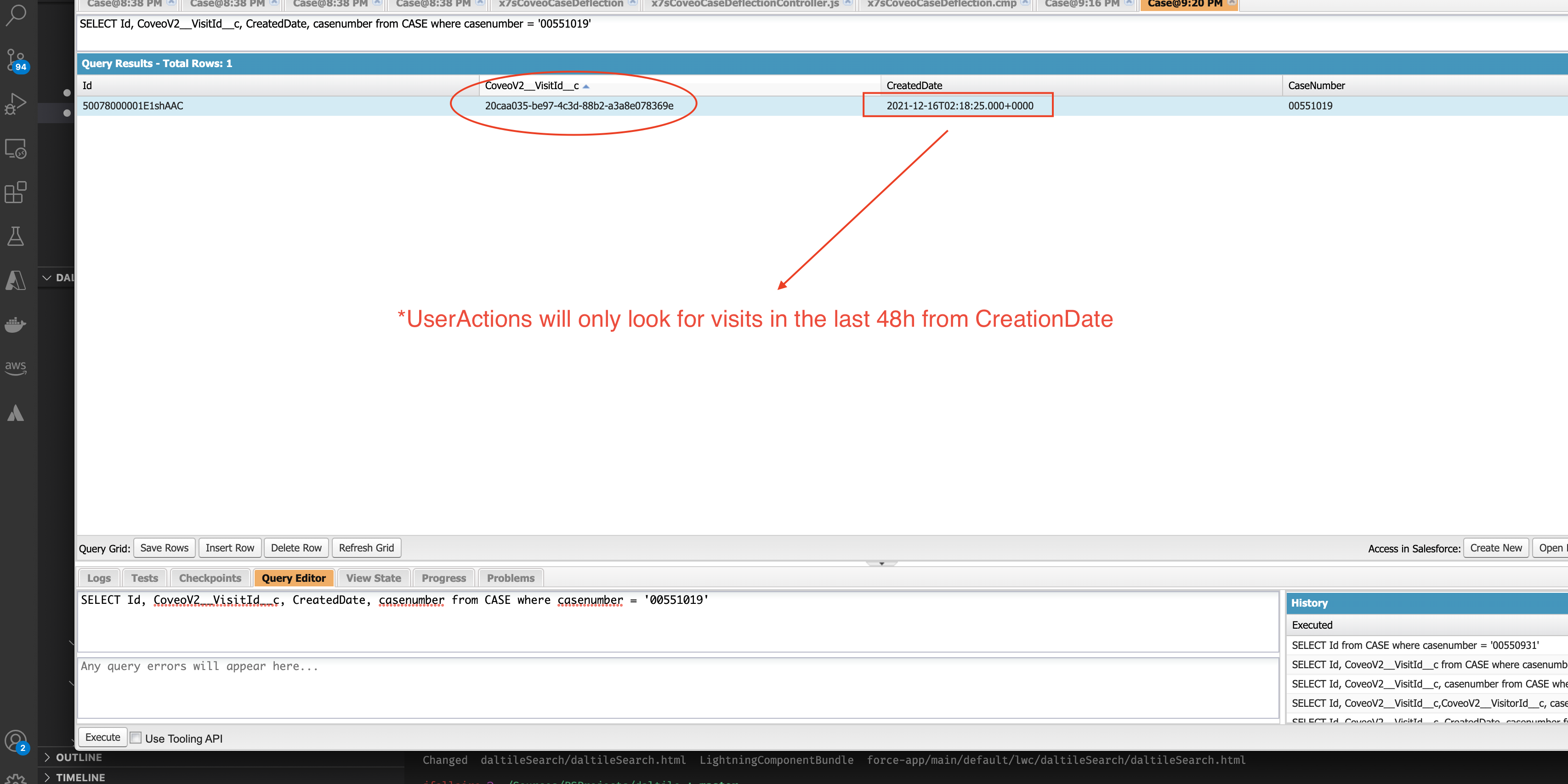 How to get proper VisitId when implementing User Actions into Classic Insight Panel with a ...