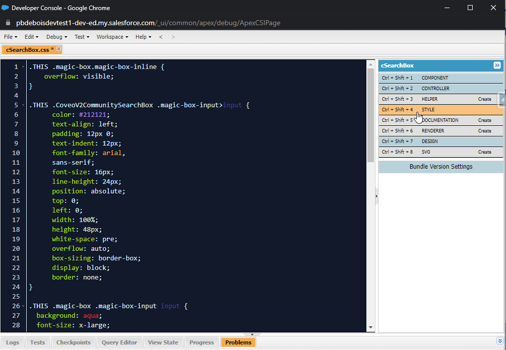 How to change the style of the Standalone Searchbox Component?