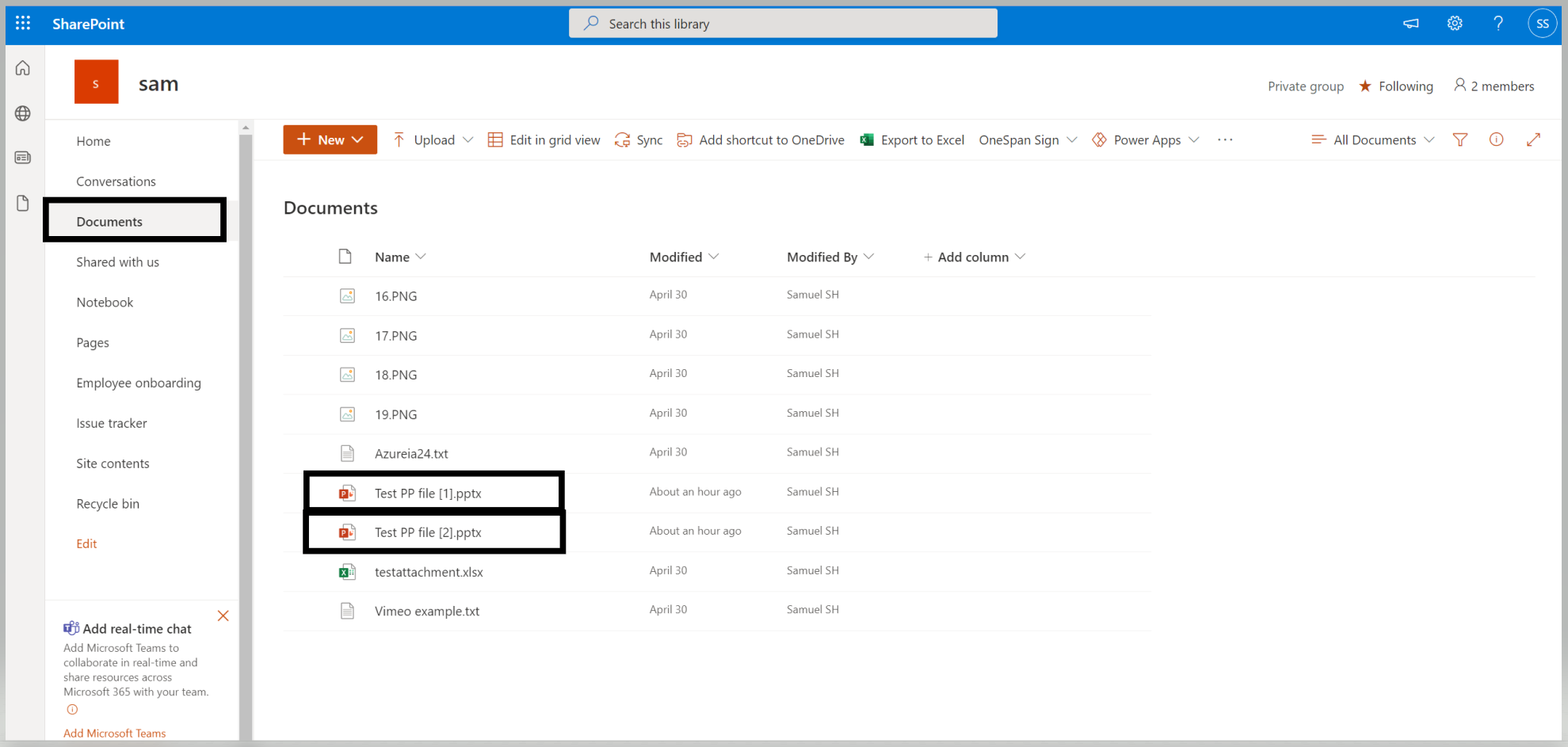 PowerPoint files indexed via the SharePoint connector are all displayed ...